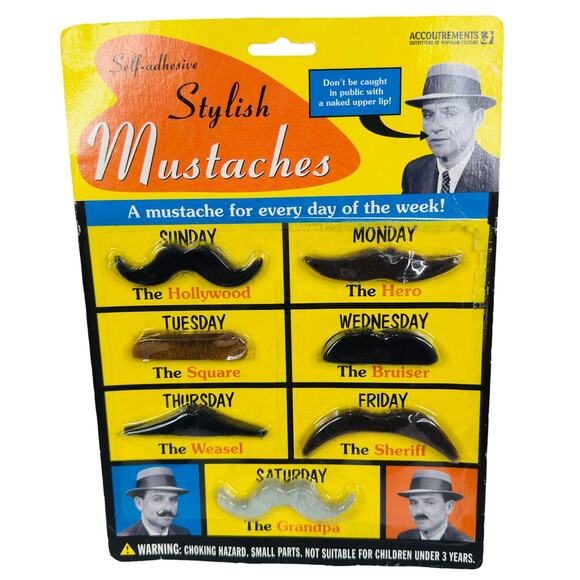 Accoutrements | Toys | Accoutrements Self Adhesive 7 Stylish Mustaches ...